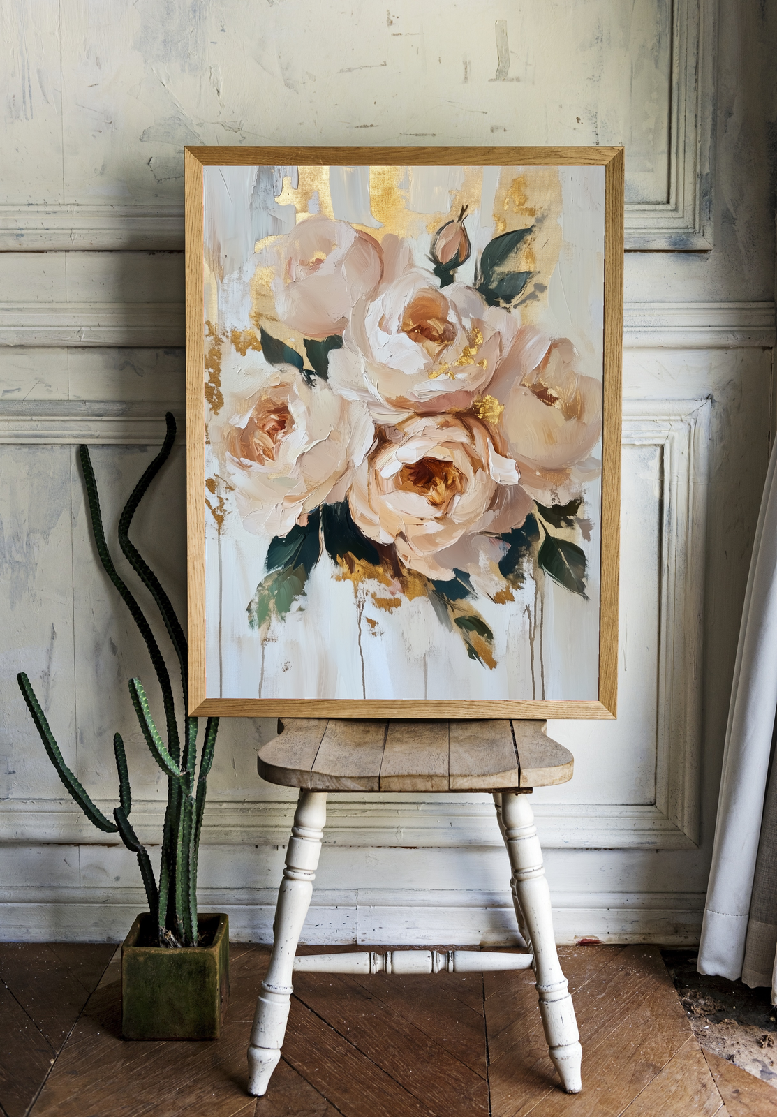 Постер "Элегантные белые розы" 50x70 см в подарочном тубусе