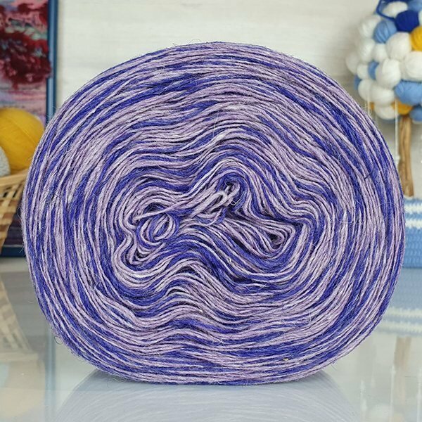 Пряжа Рассказовская ангорка меланж 12-3 сирень/фиолетовый (2 мотка)