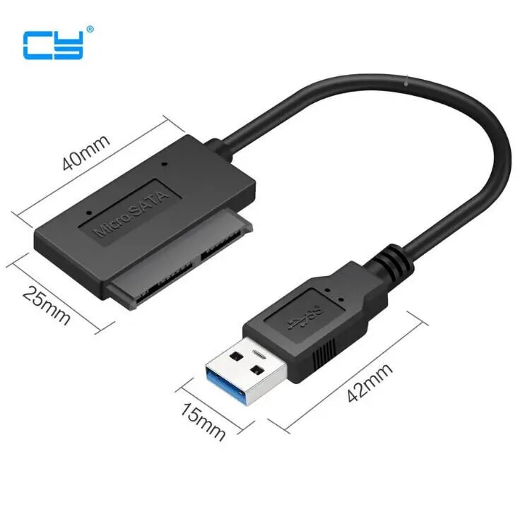 Кабель-Переходник USB 3,0/Micro SATA для 1 8-дюймового жесткого диска SSD, кабель-переходник USB3.0 на 16-контактный Msata 7 + 9-контактный кабель 20 см