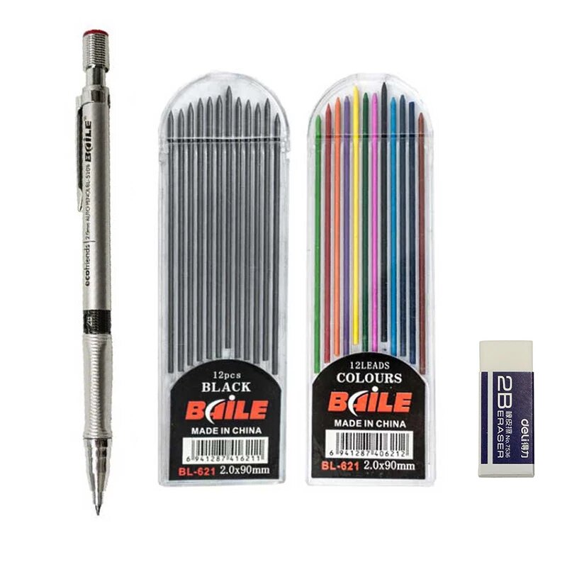 Механический карандаш Kissbuty 2.0 мм Silver pen set