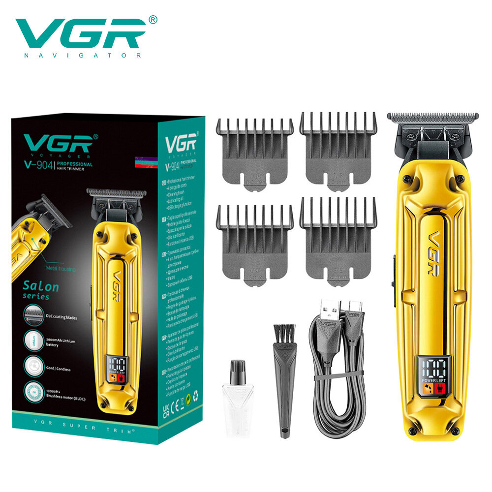 Машинка для стрижки бороды VGR с USB-зарядкой, титановые лезвия