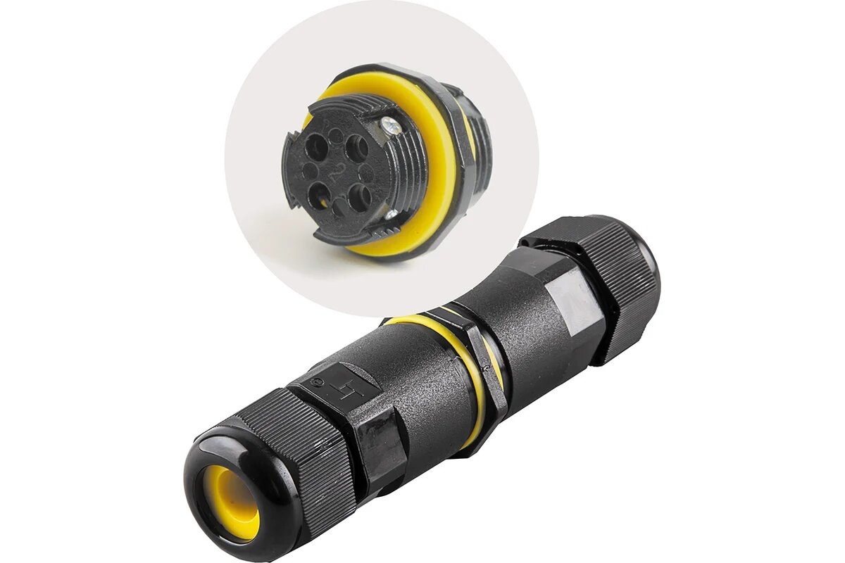 STEKKER Соединитель-коннектор LD518 проводов 2-контактный водонепроницаемый черный 49186