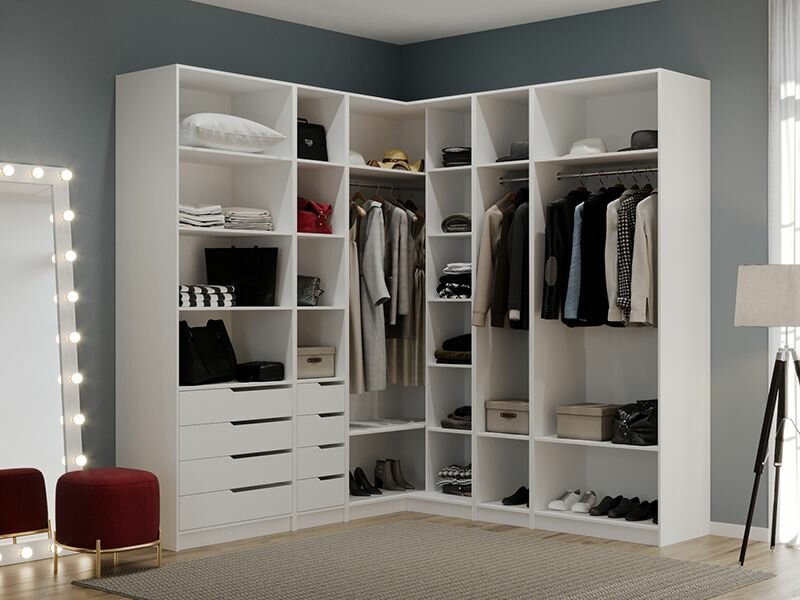 Гардеробная "Британи 40" 2200/2200х2400х500, белый