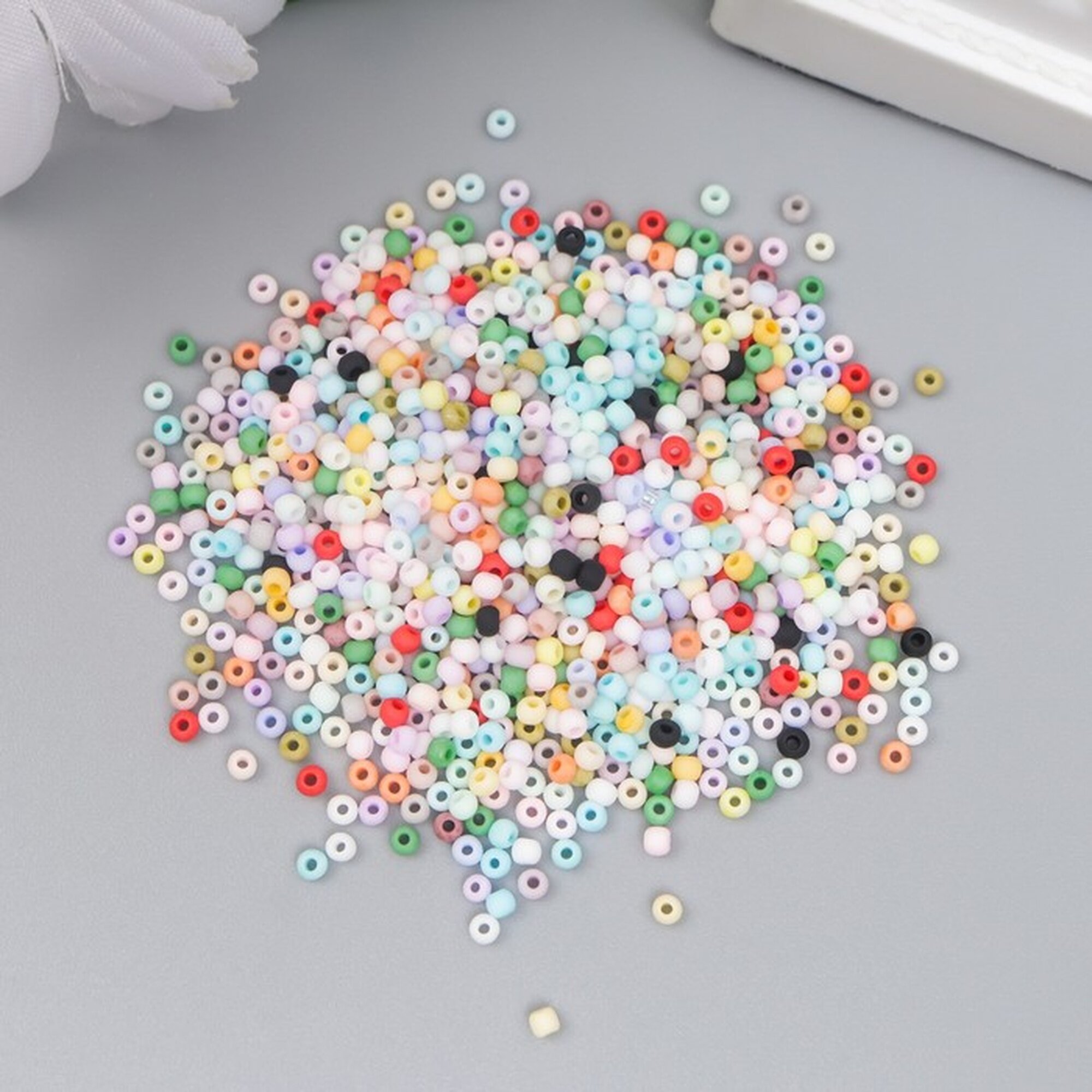 Бисер Арт Узор "Матовый меланж цветной", крашеное стекло, 11/0, 10 г