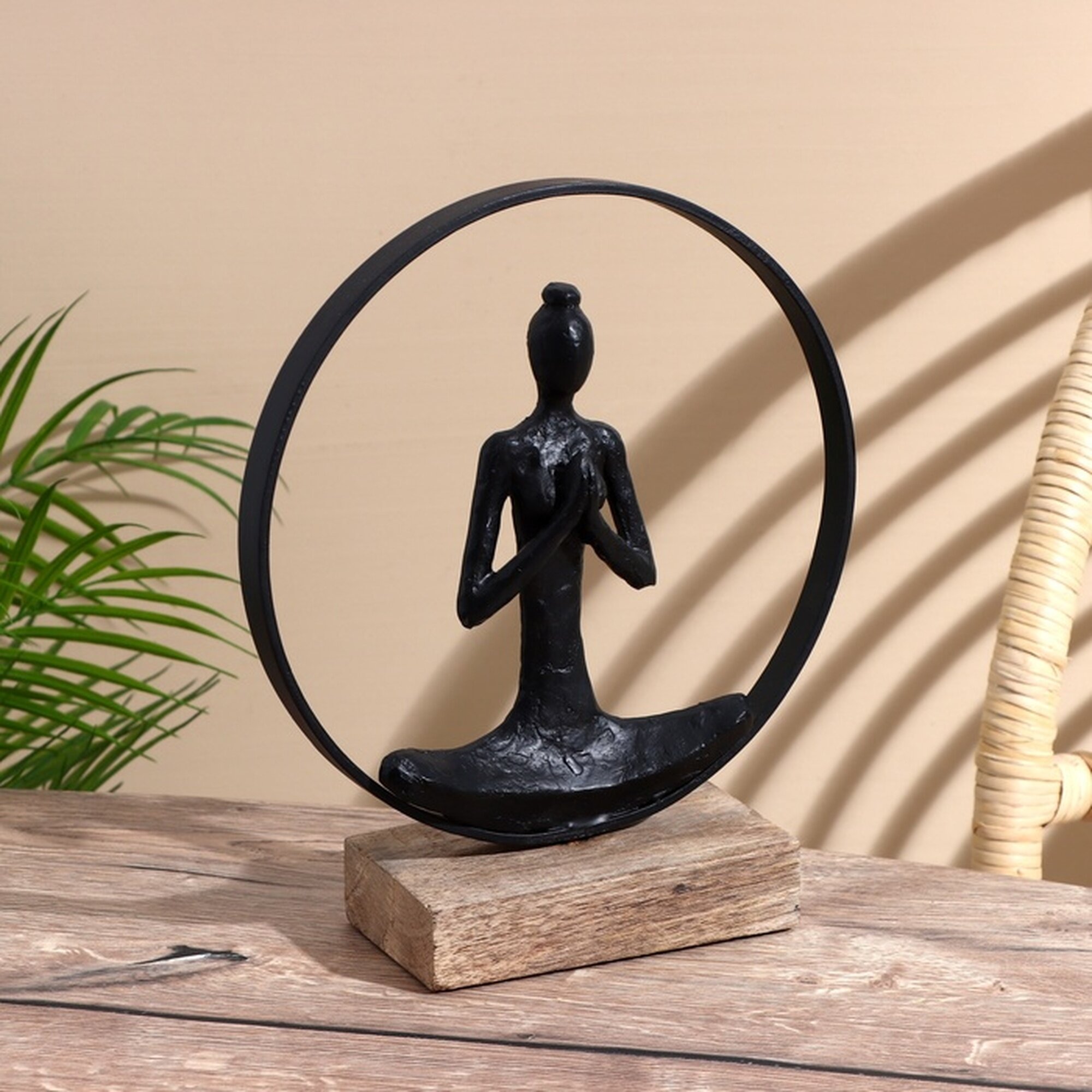 Сувенир «Йога», 23×10.5×27 см, полимерная смола, манговое дерево