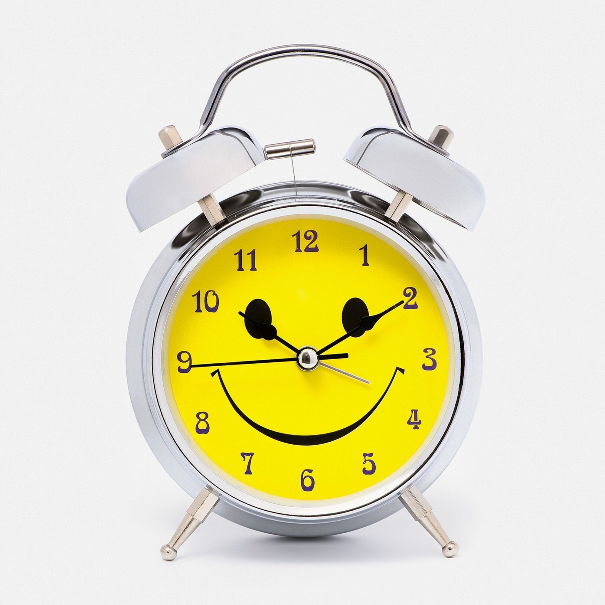 Будильник Сима-ленд "Смайл", кварцевый механизм, подсветка, арабские цифры, пластик, металл