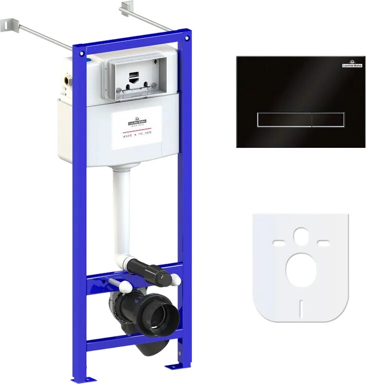 Инсталляция с кнопкой Lavinia Boho RelFix 77020022 42, 5 см, крепление к стене/к полу, кнопка для унитаза хром, глянцевая