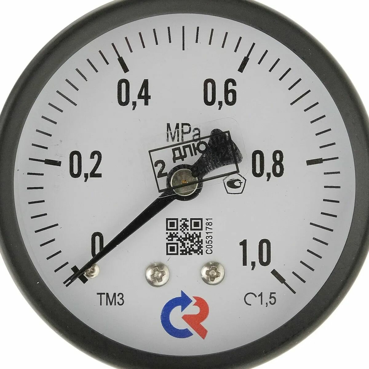Манометр ТМ-310Т 10,0кгс/см2 (1MPa) с поверкой резьба G1/4 корпус 63 мм класс точности 2,5 корпус-сталь росма