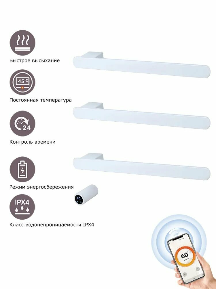 Sunnyscoco Полотенцесушитель Электрический 500мм 460мм форма E-образная (Фокстрот)