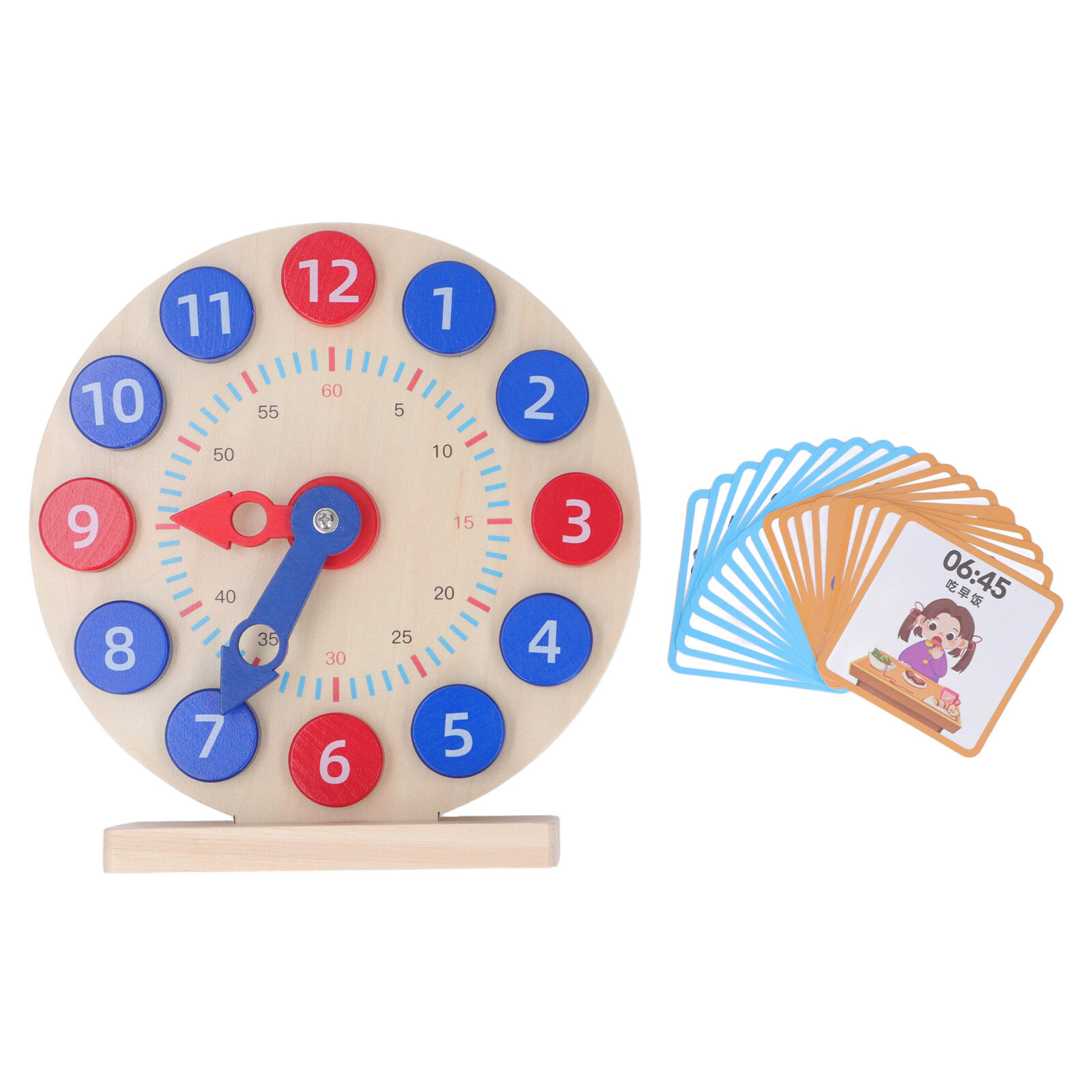 Набор обучающих часов для детей. 12-часовые обучающие демонстрационные часы, развивающие время и ранние математические навыки для школы.