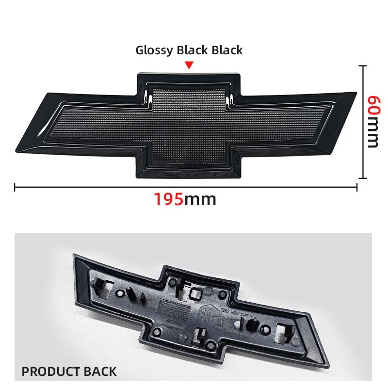 Эмблема Chevrolet Glossy Black Black 195mm