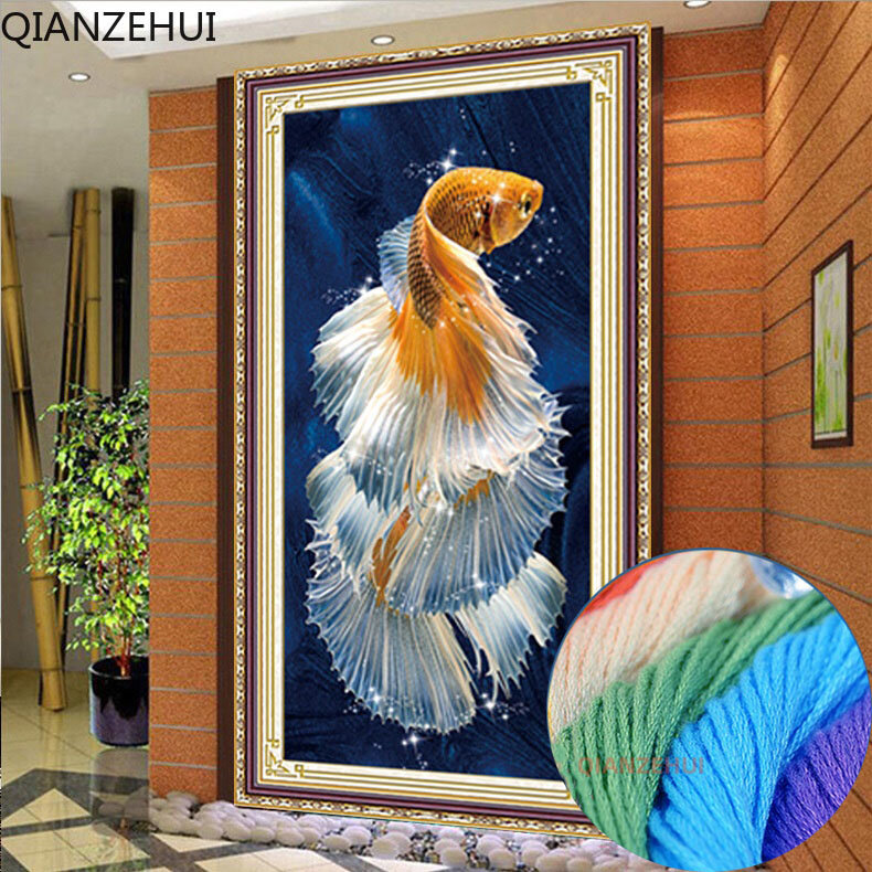 Набор для вышивания Mona Lisa, Рыба кои, Украшение дома Рукоделие