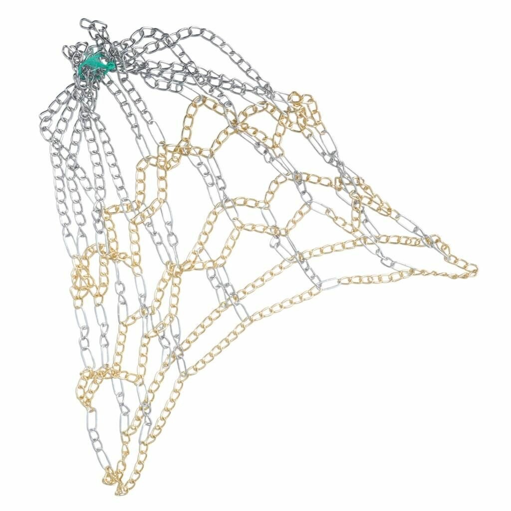 Металлическая сетка для баскетбола с 12 крючками, Золото и серебро