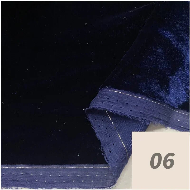 Шелковая бархатная ткань 100% шелк 1x1.4 м Темно-синий, 6