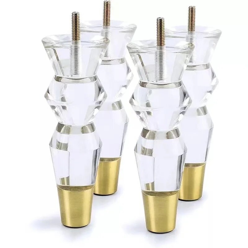 4 шт./лот, акриловые ножки для мебели, сменные ножки для дивана, ножка шкафа, современный прозрачный декор, сделай сам, хрустальные акриловые мебельные ножки 4PCS 60x150mm