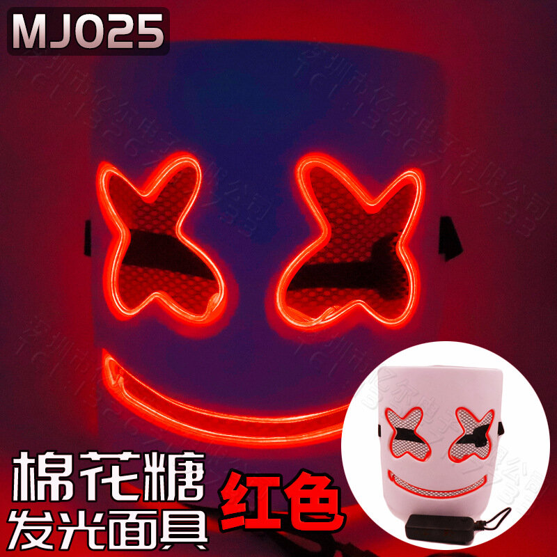 Новая светящаяся LED маска для Хэллоуина, страшная призрачная маска для фестиваля, холодный свет, маска для лица, косплей, LED танцевальная флуоресцентная маска на все лицо