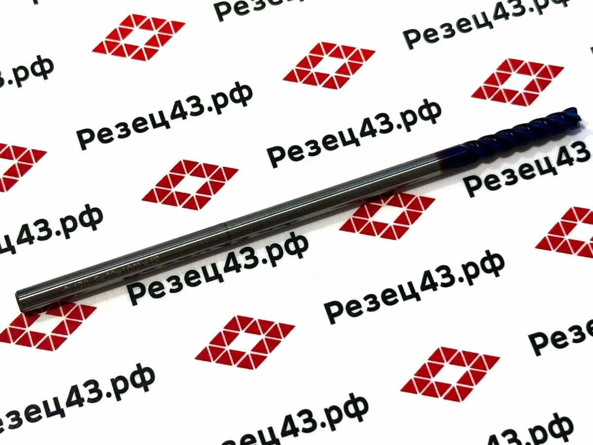 Концевая фреза с закруглённым углом режущей кромки R0.5 D4-D4-100 4Z, сталь (HRC65)