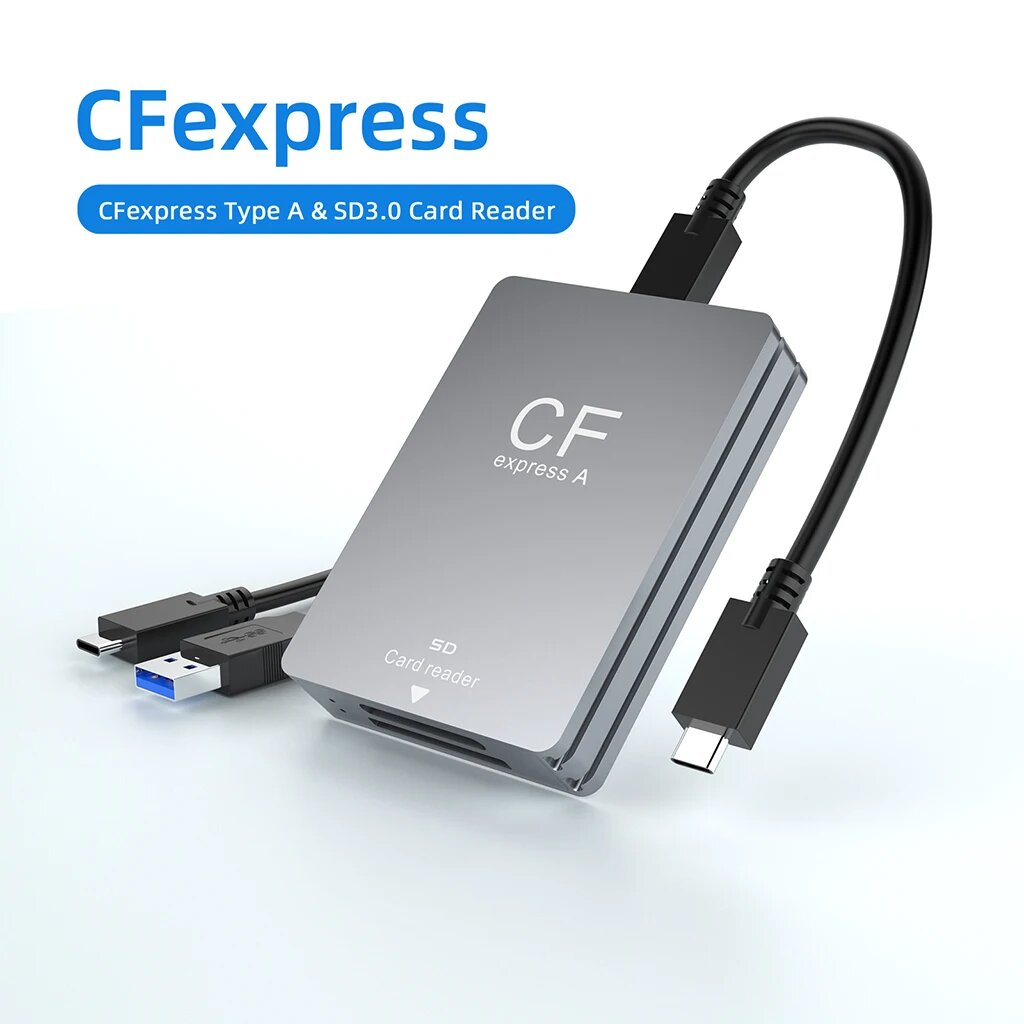 XT-XINTE USB кардридер CFexpress TypeA/TypeB, USB3.2 Gen2 Type A SD3.0 2in1