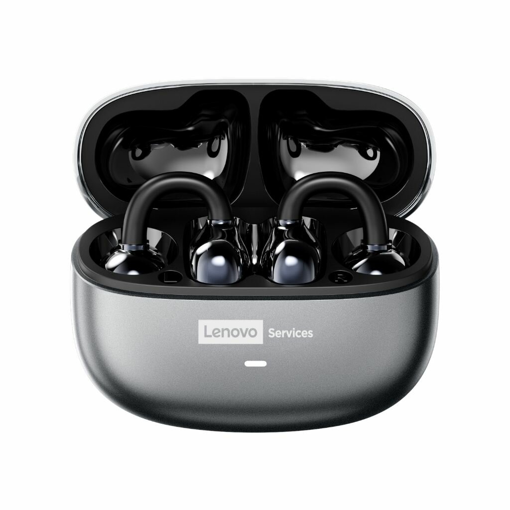 Lenovo Наушники проводные с микрофоном, Bluetooth, Радиоканал, Lightning, серый
