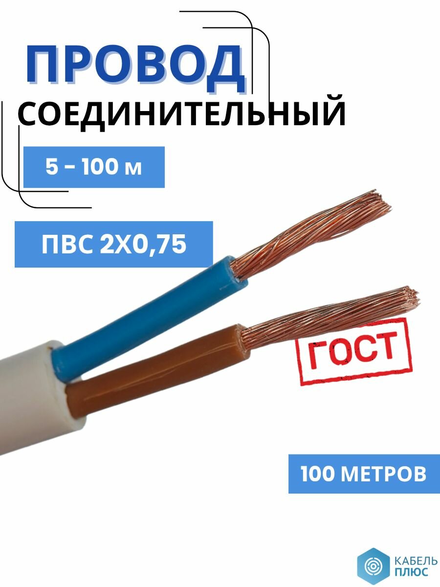 Провод электрический ПВС 2х0,75 660В ГОСТ/100 м/ПСК