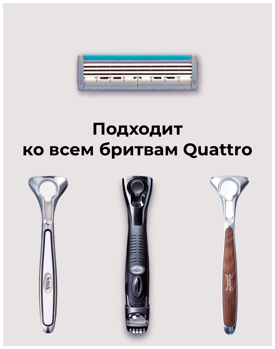 Сменные кассеты Schick Quattro Titanium Sensitive, серебристый, 4 шт ...