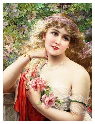 Весна Gamma Основа с рисункомканва/ткани 36 см на 30 см для вышивания лентами OVM-0128