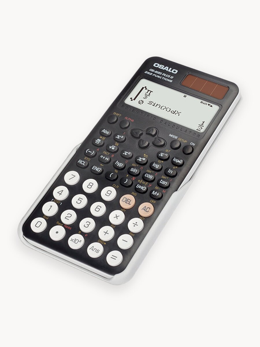 Калькулятор инженерный OSALO 82ES-PLUS-II 252 функций 2 линии 10+2 разряда Солнечные калькулятор для ЕГЭ/ОГЭ