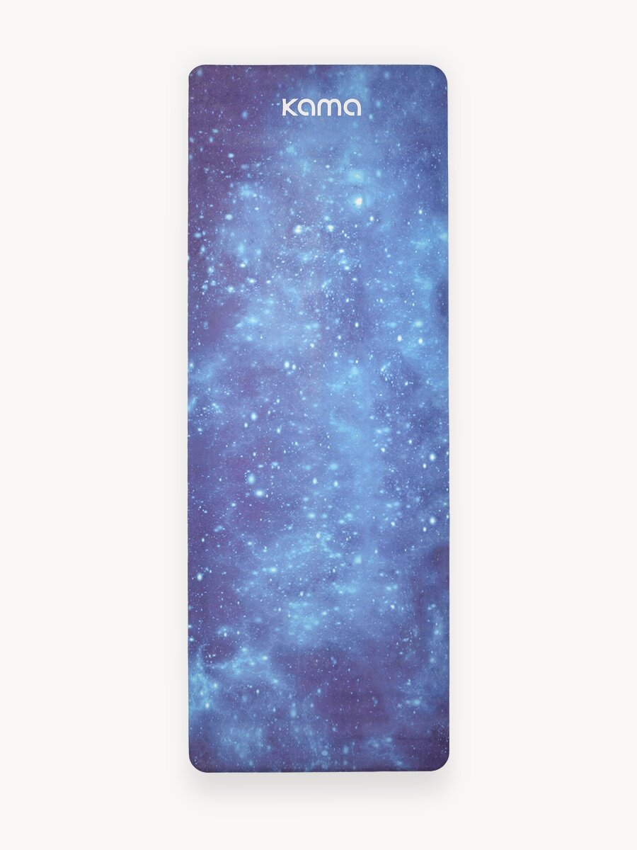 Коврик для йоги спортивный, каучук, микрофибра, звёздное небо