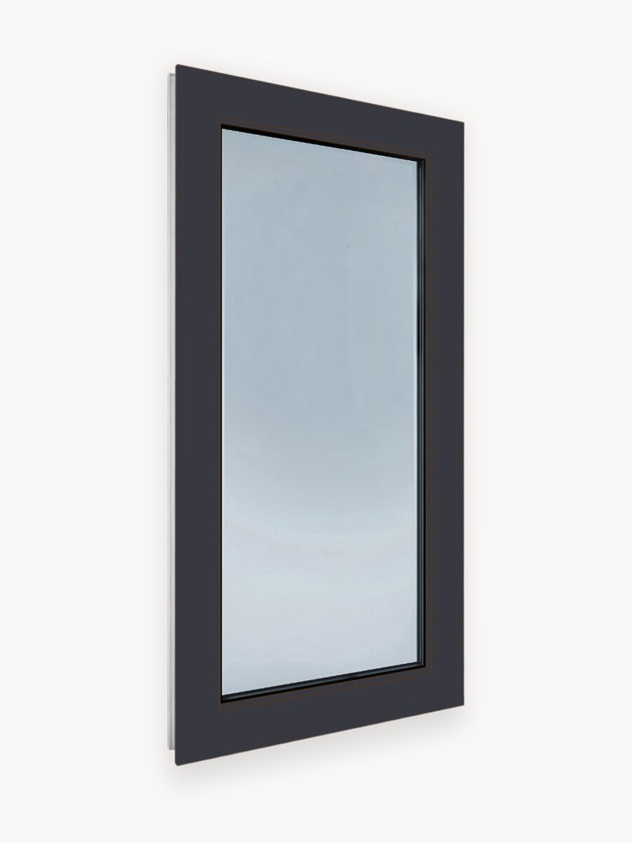 Окно "Пластиковое Окно ПВХ", серое, глухое, энергосберегающее, 70x110 см