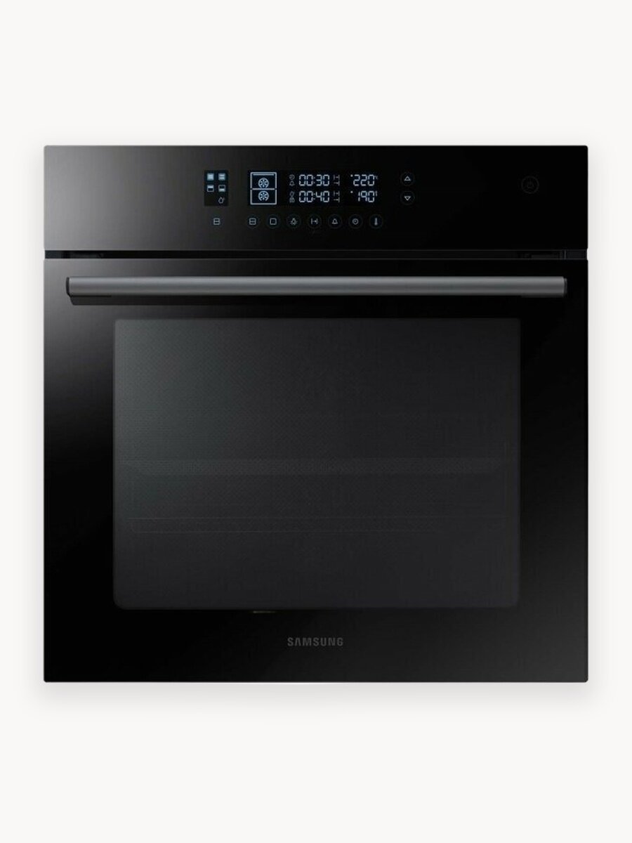 Электрический духовой шкаф Samsung NV68A1110RB/WT 68 л, с конвекцией, каталитической очисткой, утапливаемыми переключателями, таймером и защитой от детей, черный