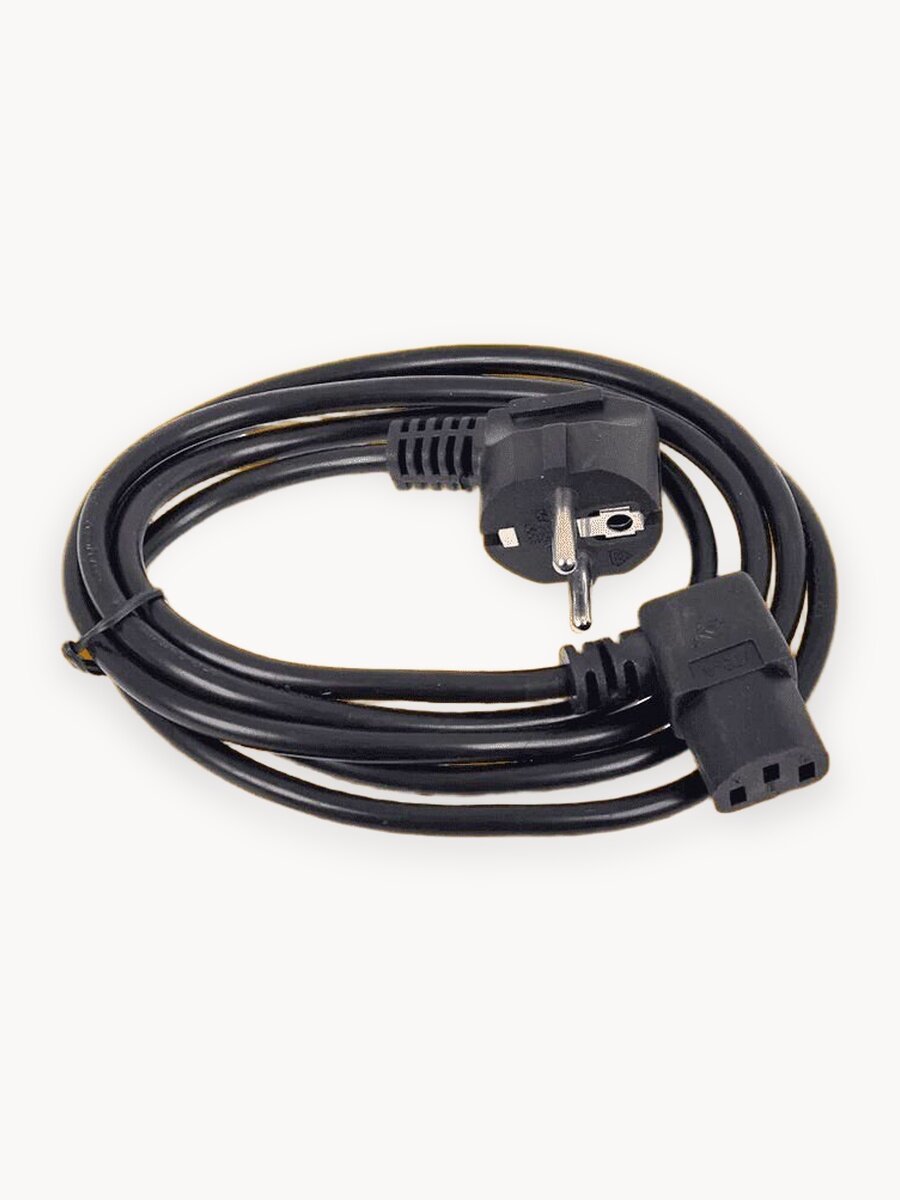 Угловой кабель питания сетевой 3 pin для компьютера 1,5 м (евровилка шнур питания для процессора) IEC-C13