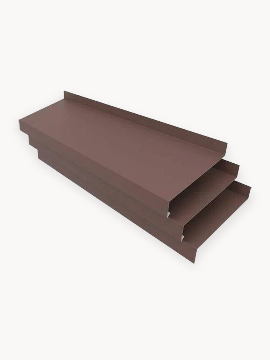 Отлив для окна / цоколя. Цвет RAL 8017 (шоколад), ширина 50мм, длина 1250 мм (5 штук)