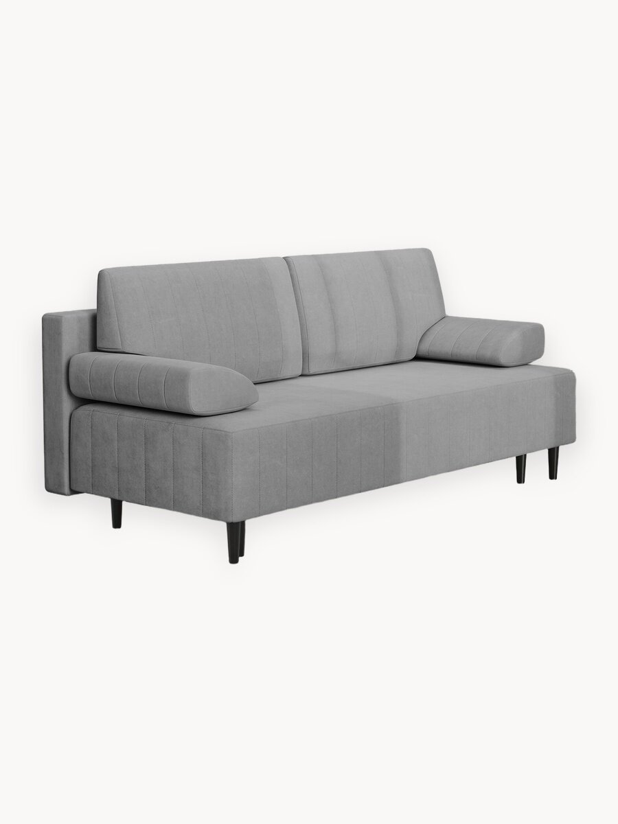 Диван раскладной УЮТ MVM, еврокнижка, велюр, ящик для белья, серый, 1 шт.