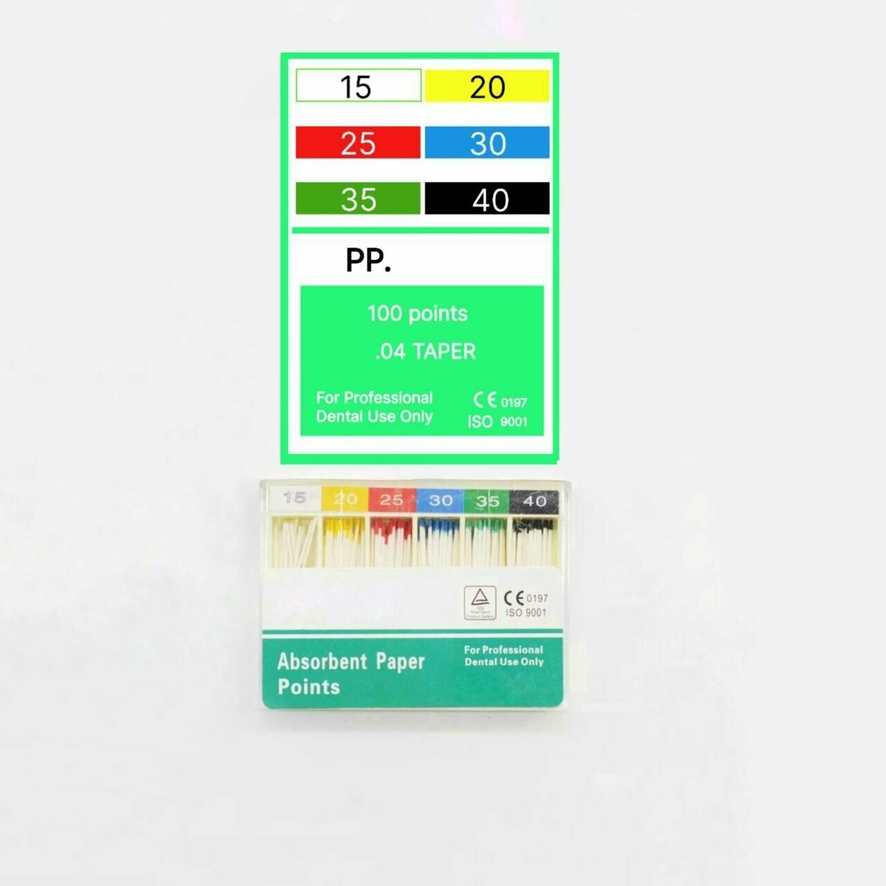 NeoHealth, Штифты бумажные абсорбирующие эндоканальные конусность 04 №15-40 , 100 шт / упак