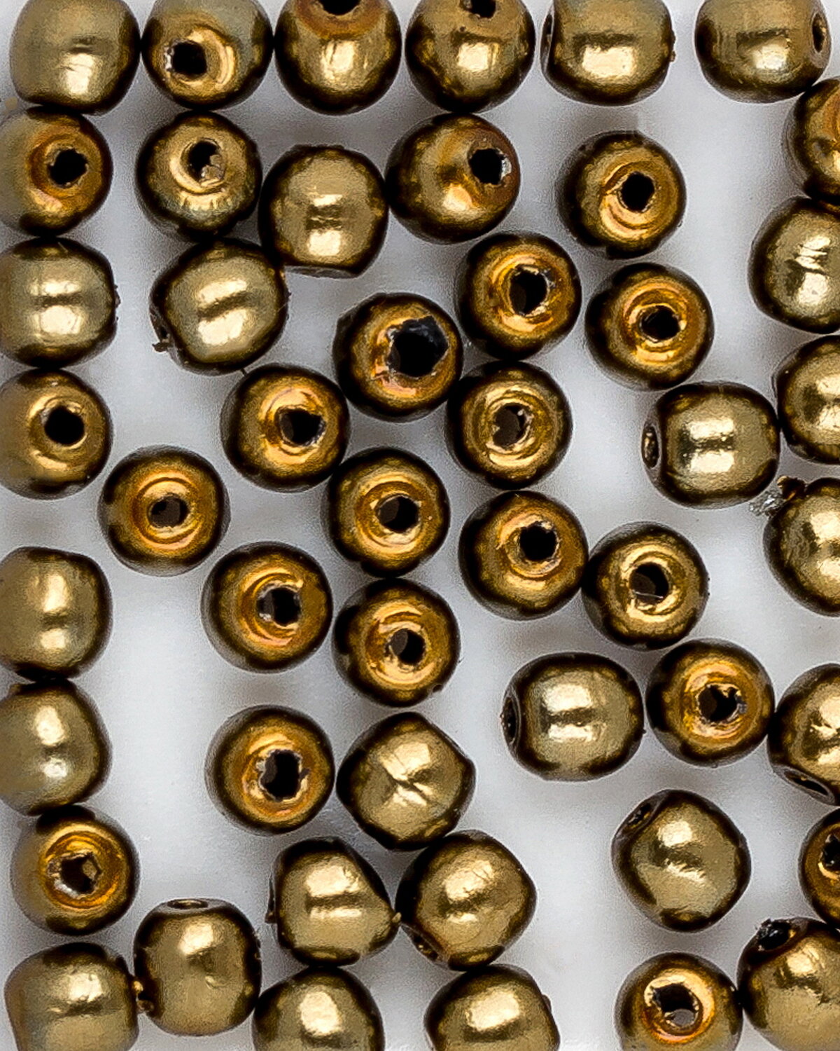 Стеклянные чешские бусины с покрытием под жемчуг, 2 мм, цвет Shiny Brass, 50 шт.
