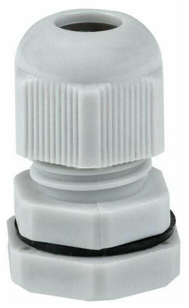 Сальник IP54 d отверстия 15мм, для кабеля d 4-8 мм пластиковый серый (plc-pg-9) 5 шт. упак.