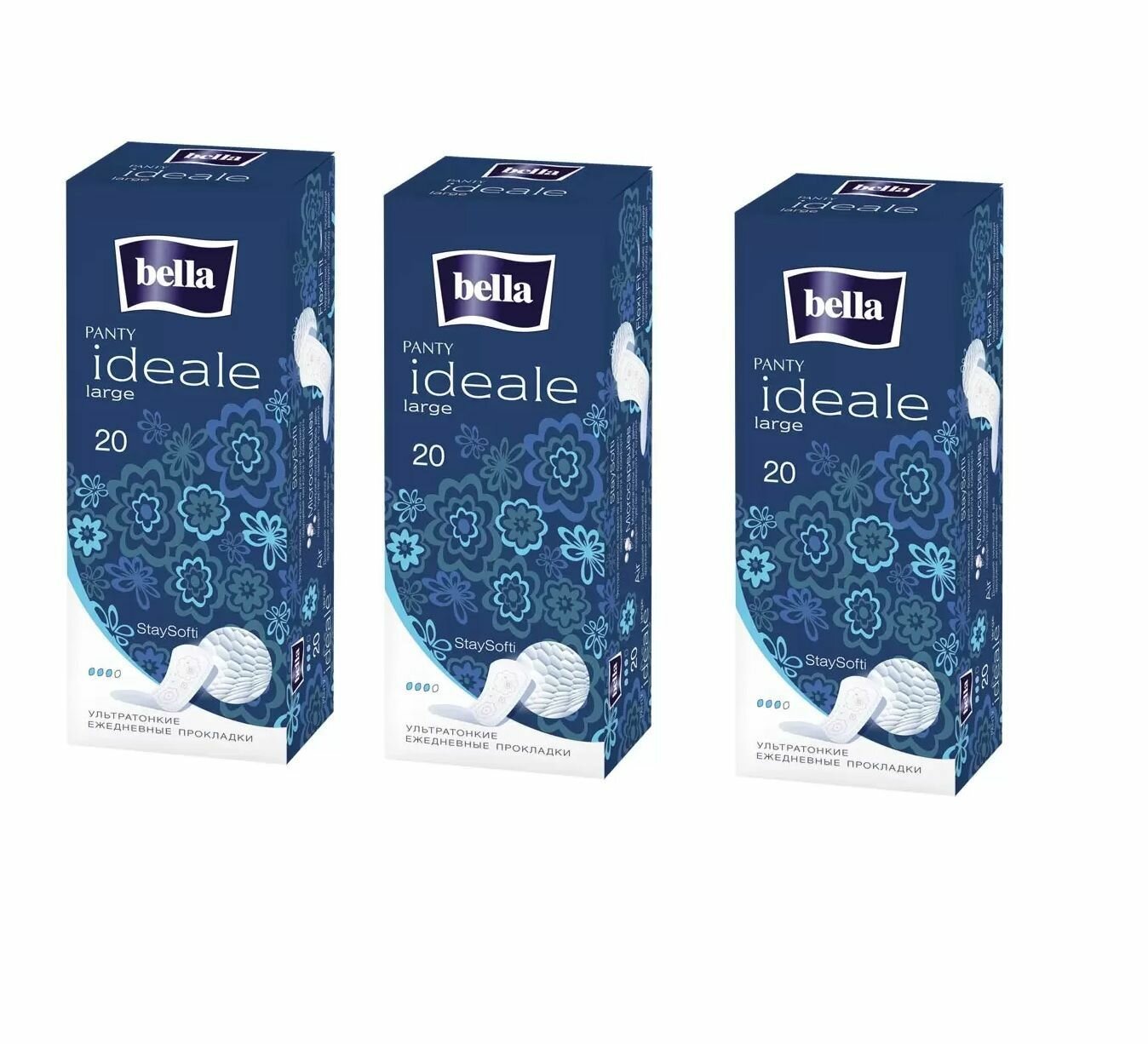 BELLA Прокладки ежедневные Panty Ideale large, 20 шт - 3 упаковки