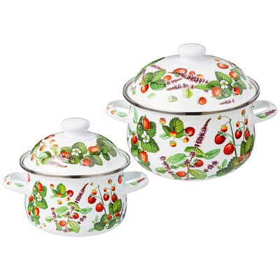 Набор кастрюль Agness "фруктовая корзина", 4 пр. 1,5 л. и 2,8 л, 16х10 см, 20х12 см (934-701)