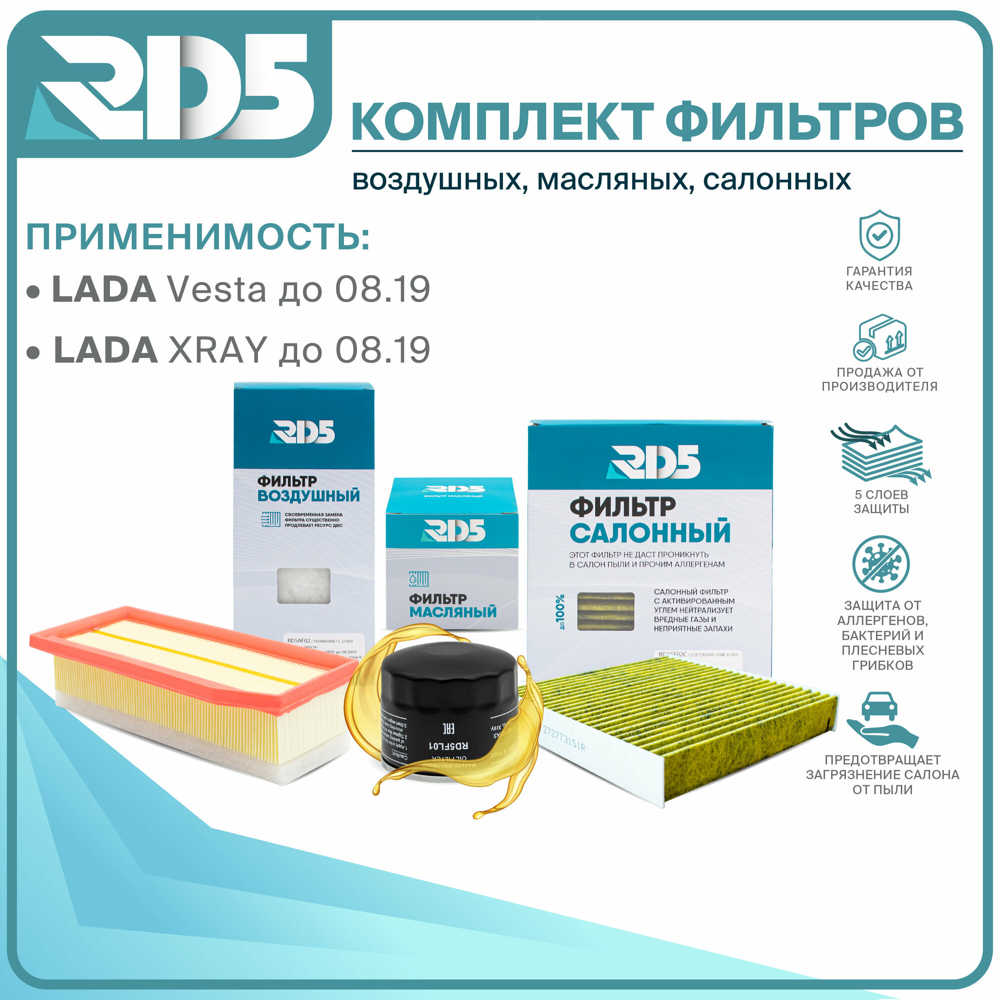 Комплект фильтров на LADA Vesta, Лада Веста, Lada Xrey, Лада Иксрей фильтр масляный, воздушный, салоный