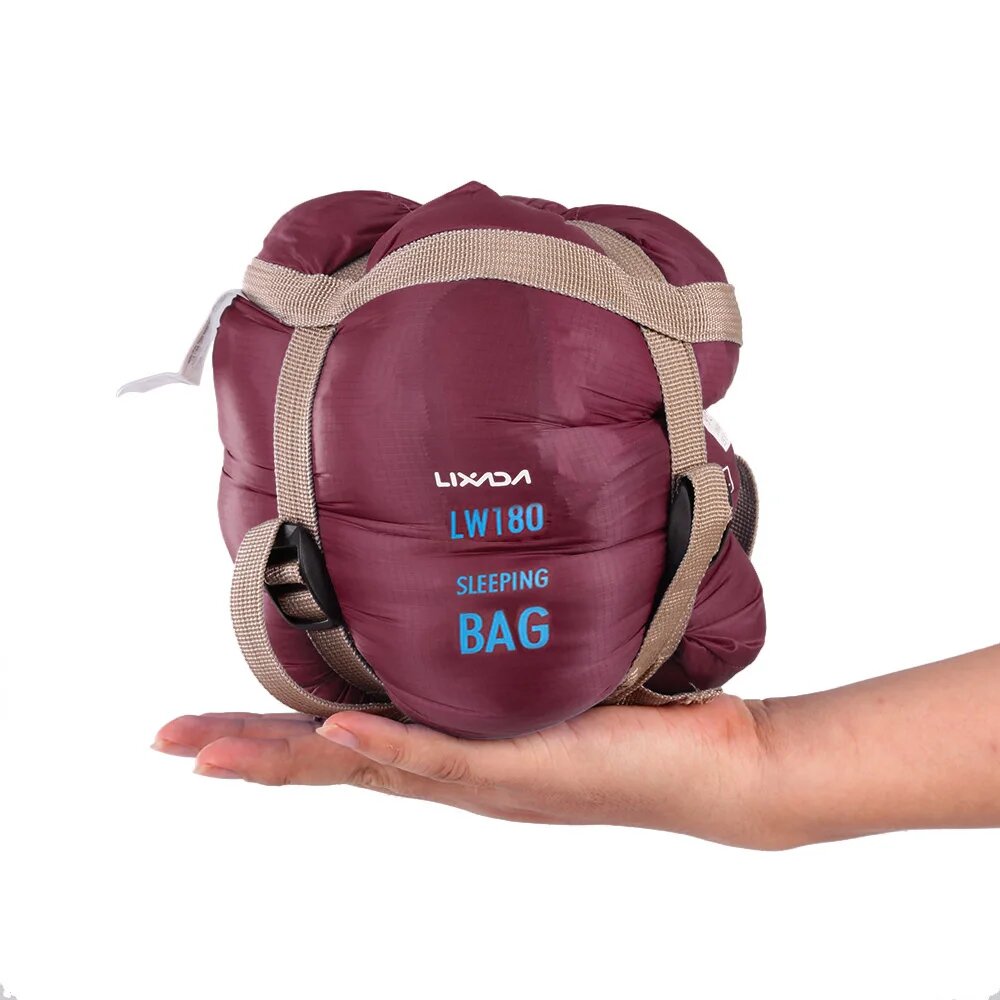 Спальный мешок LIXADA LW180 бордовый, компактный