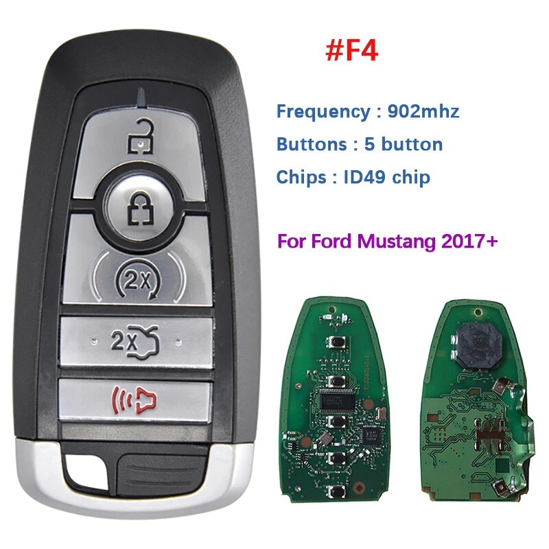 Умный дистанционный ключ для Ford Mondeo Fusion, Mustang, Cobra, Raptor, Lincoln, FCC: Φ 315/434/868/902MHz, без ключа