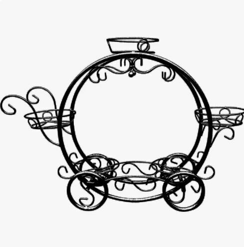 Цветочница карета мини (на 5 горшков), чёрная