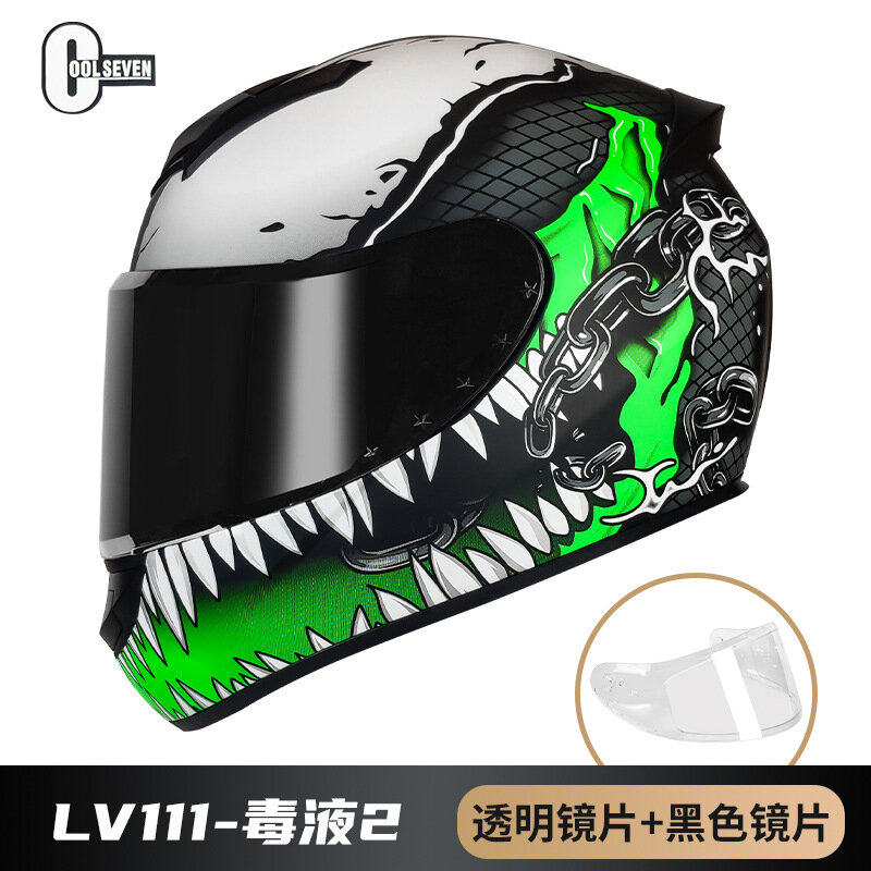 Шлем Four Seasons Venom 2, DOT, XL, с линзой и чёрным зеркалом