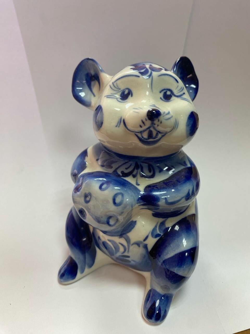 Игрушка на елку Мышь ( Гжель) 13см