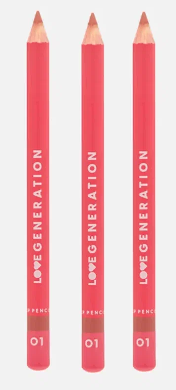 Карандаш для губ Love Generation Lip Pencil, тон 01 Светло-бежевый, 1.2 гр 3 шт