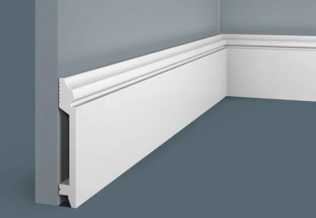 Плинтус белый 15x100 мм Elite дюропоимер высокий Sx173 1.53.108 напольный полиуретановый Smartprofile П026 1 метр