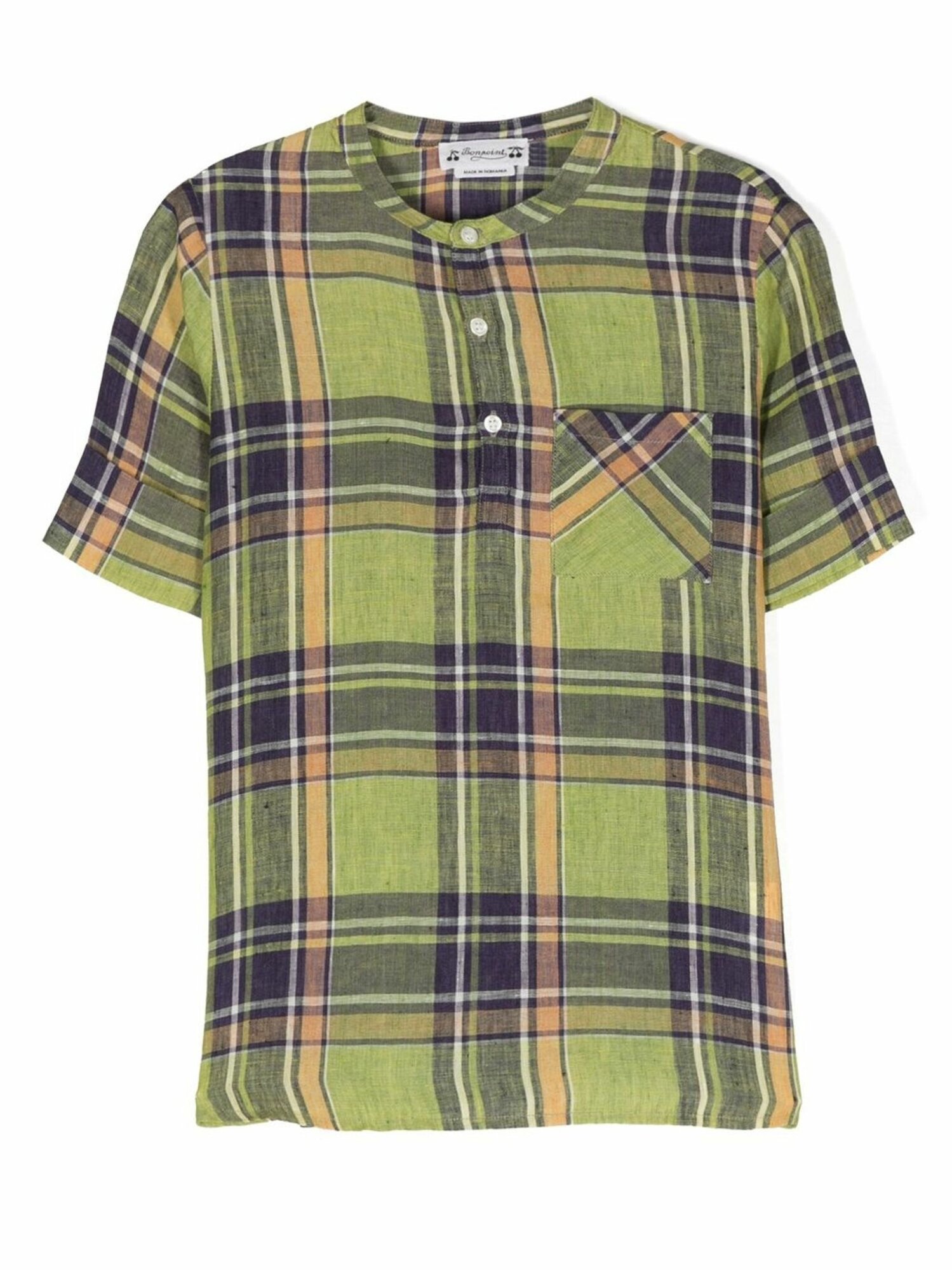 Рубашка Tartan collarless shirt