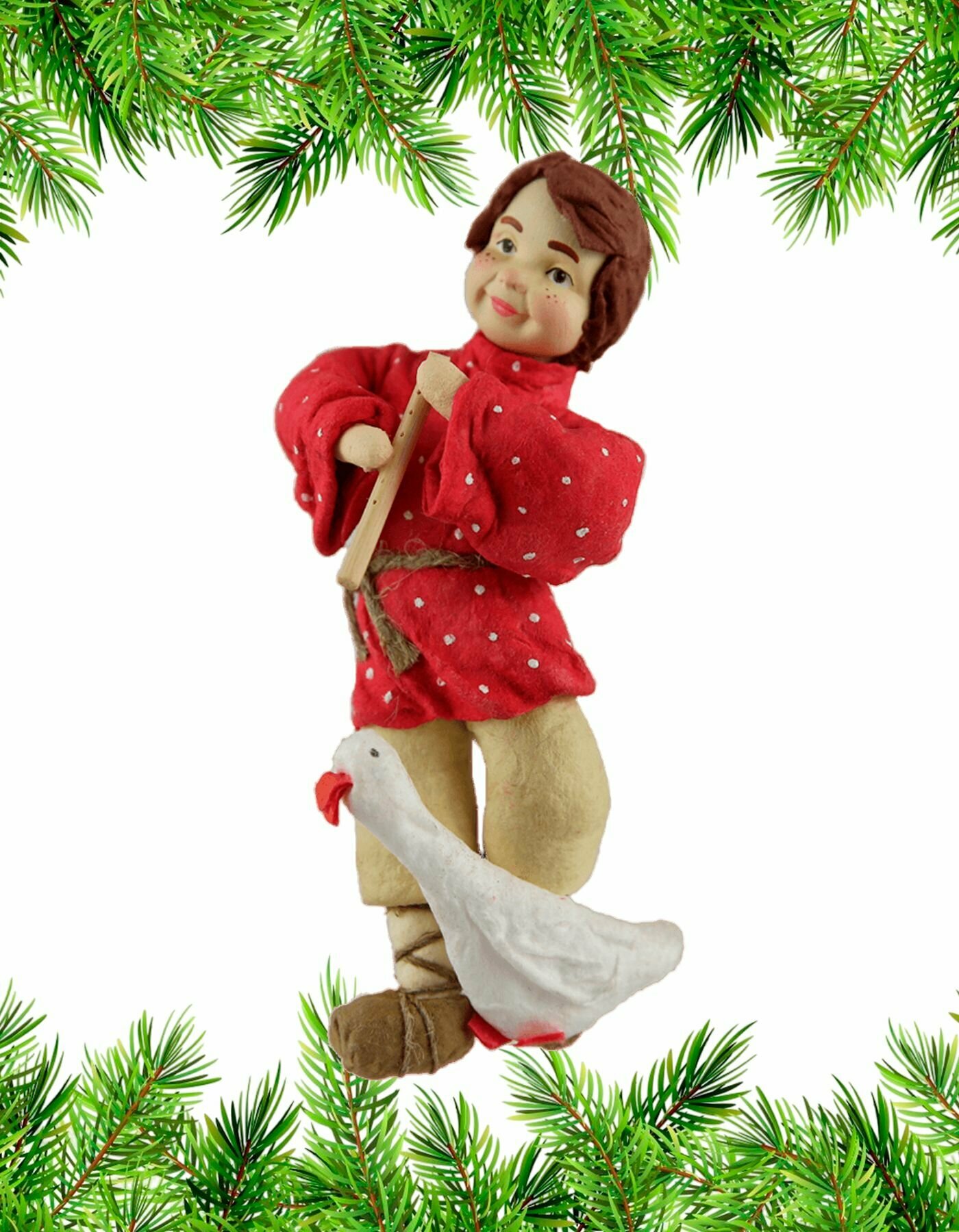 Игрушка на елку Мальчик-пастушок (вата) 12см