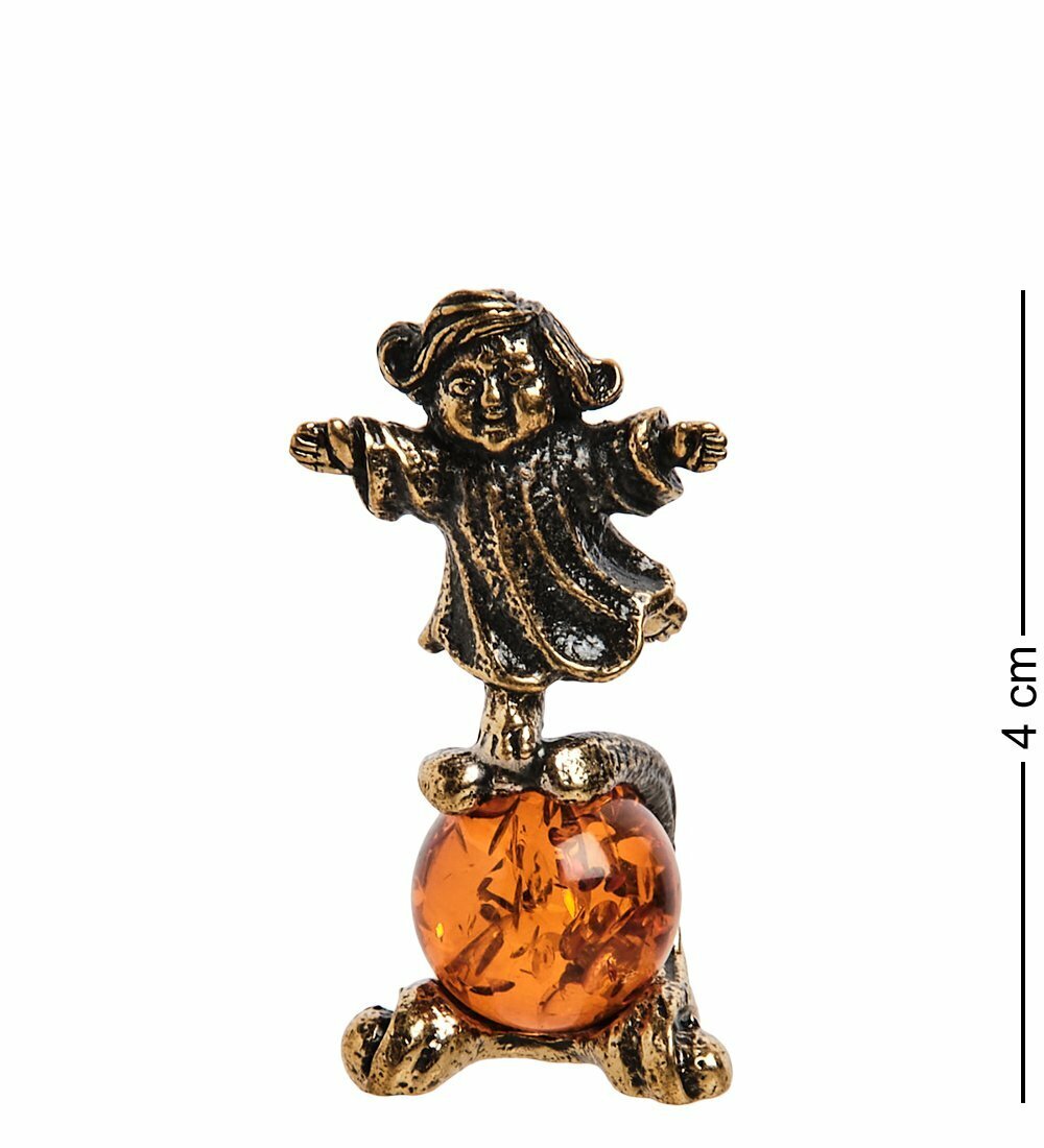 Фигурка 'Знак зодиака-Дева' (латунь, янтарь)