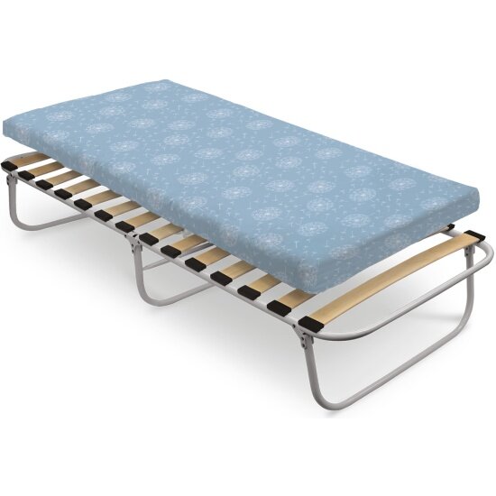 Кровать Nika НИКА раскладная с ортопедическим основанием и мягким матрасом РК6-М/1 одуванчики на голубом